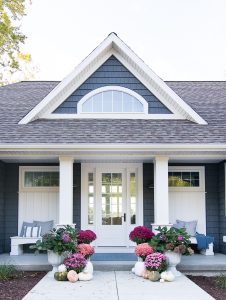 Purple Fall Front Porch - The Lilypad Cottage